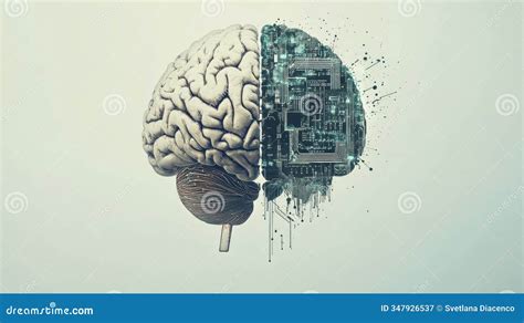 Brain Divided With Circuits And Neural Paths Abstract Technology Concept Business And Modern