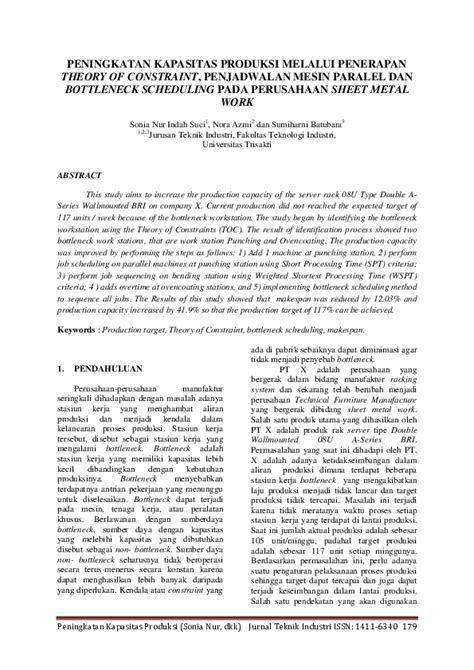 pdf peningkatan kapasitas produksi melalui penerapan theory of