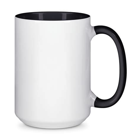 Mugs Mug With Black Handle Focused White Ceramic 15oz Home And Living