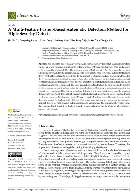 pdf a multi feature fusion based automatic detection method for high