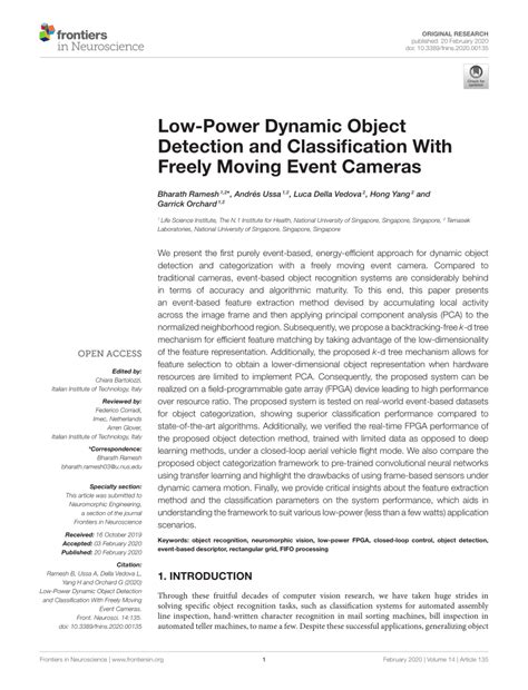 pdf low power dynamic object detection and classification with freely moving event cameras