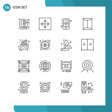Set Of 16 Modern Ui Icons Symbols Signs For Open Window Browser Medicine Hospital Editable