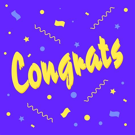 Premium Vector Greeting Card Design Template Lettering Congrats With