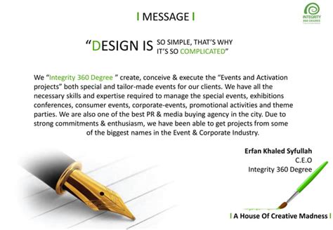 Company Profile Of Integrity 360 Degree Updated Ppt