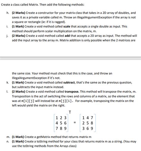 Solved Create A Class Called Matrix Then Add The Following Chegg
