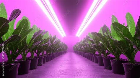 Genetically Modified Crops Growing In A Pristine Vertical Farm With Automated Monitoring Systems
