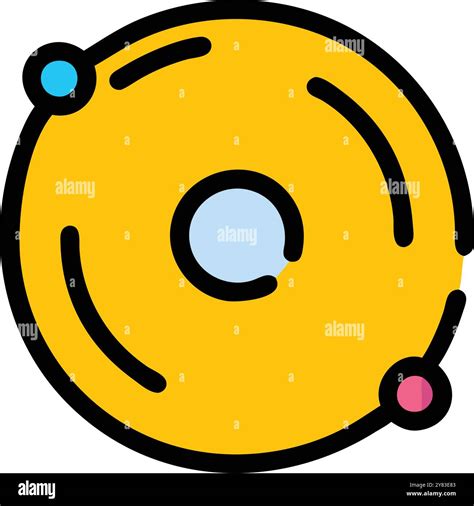 A Colorful Illustration Depicting An Atom With A Yellow Nucleus And