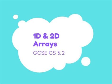 Python 1d And 2d Arrays Teaching Resources