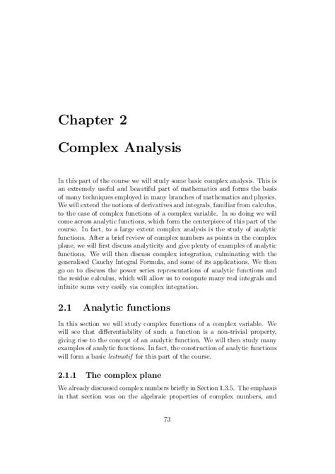 Pdf Chapter 2 Complex Analysis