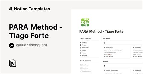Para Method Tiago Forte Template By Atlantis English Notion Marketplace