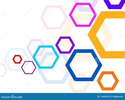 Abstract Hexagon Background Molecular Structure Geometric Shape With Hexagons Stock Vector