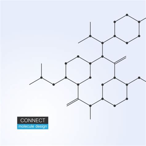 Molecule With 3d Paper Label Hexagon Background Vector Image