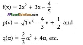 AP SSC Th Class Maths Solutions Chapter Polynomials InText Questions AP Board Solutions
