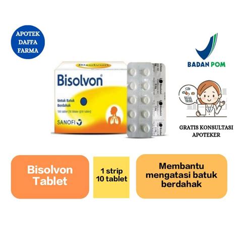 Jual Bisolvon Tablet 1 Strip 10 Tablet Obat Batuk Berdahak Shopee