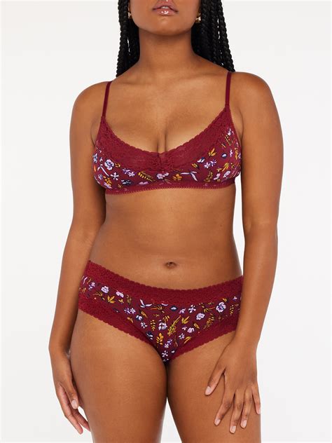 Cotton Essentials Lace Trim Cheeky Panty In Multi And Red Savage X Fenty