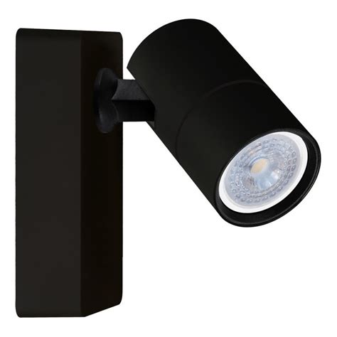 Luz Desing Aplique 1 Luz Spot Negro Movil Dicro Led Gu10 U1321n Mks