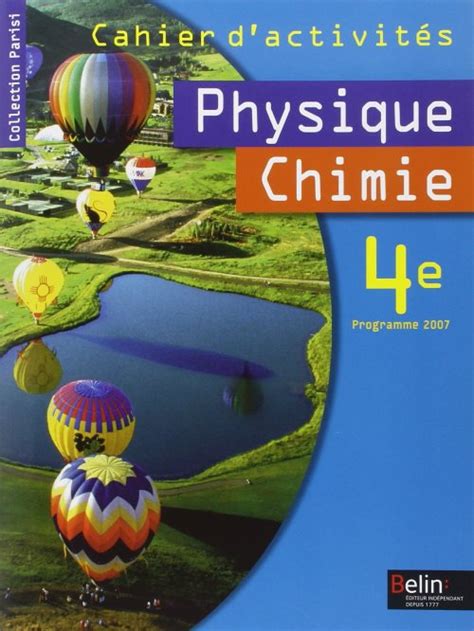 Physique Chimie E Cahier D Activites BORRUTO PASCAL Librairie La Page