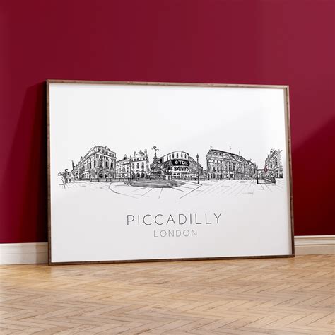 London Piccadilly Skyline Art Print Etsy