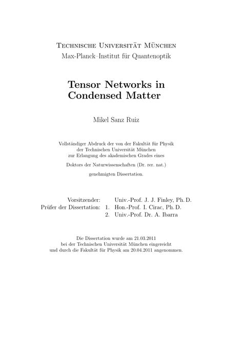 pdf tensor networks in condensed matter