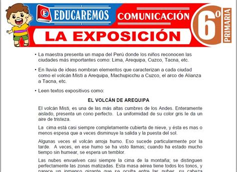La Exposición Para Sexto De Primaria Fichas Gratis 📚