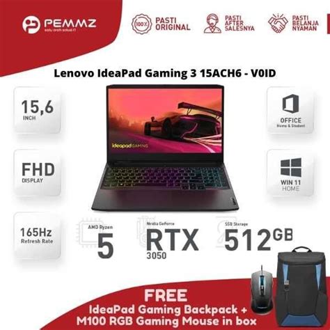 Jual Lenovo Ideapad Gaming Ach V Id R H Ssd Gb Rtx Shadow Black