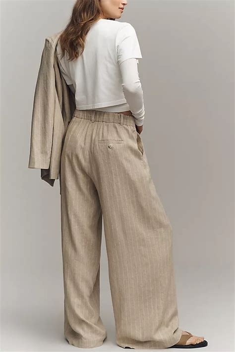 The Avery Linen Blend Stripe Twill Pants By Maeve Anthropologie