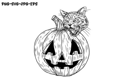 Black Cat Pumpkin Design Spooky Season Graphic By Chico · Creative Fabrica