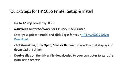 Ppt Hp Envy 5055 Printer First Time Installation Powerpoint