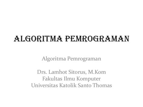 Materi 1 Algoritma Pemrograman