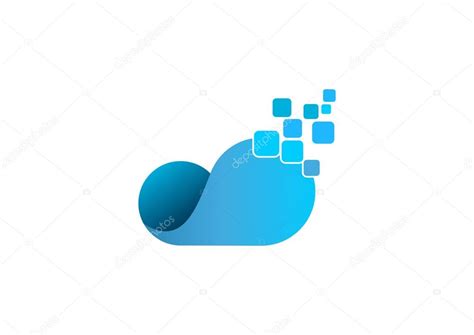 Cloud Data Logo Abstract Computing Information — Stock Vector