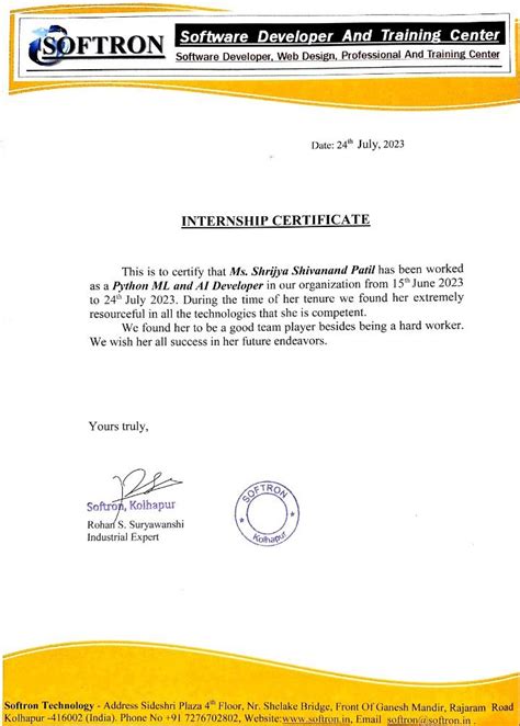 Pythonprogramming Machinelearning Ai Softron Shrijya Patil