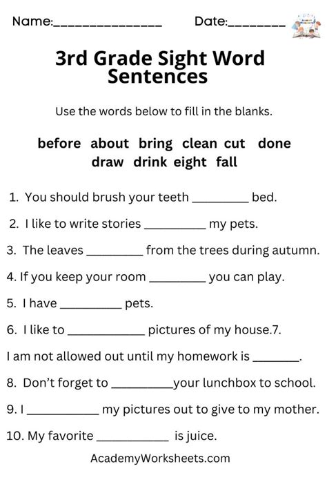 Sight Words Worksheets Artofit