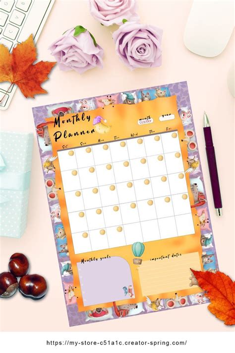 Free Printable October Calendar Fall Vibes Monthly Planner
