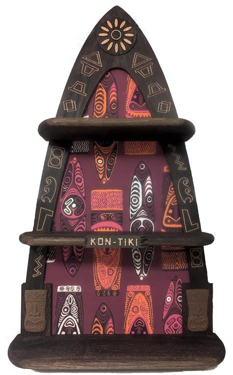 Orangepurple Kon Tiki Tribute Tiki Shelf To Display Your Polynesian