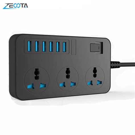 【41702198】power Strip Smart Usb Socket Adapter Protector 3 Way Ac Universal Electrical Plug Eu