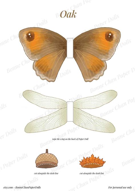 Fall Fairy Paper Doll Printable Oak Autumn Fashion Pdf Etsy