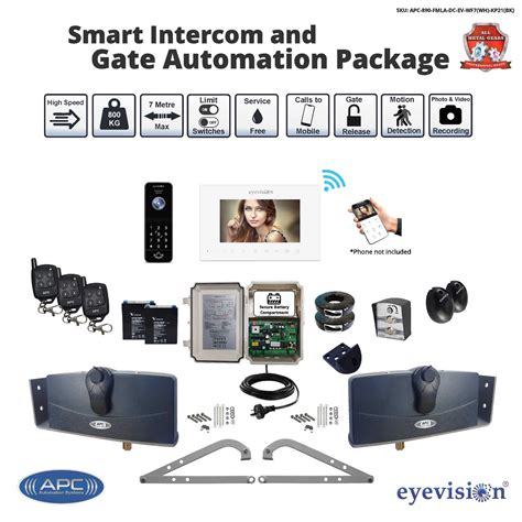 Wifi Gate Automation Combo Double Swing Gate Opener With WiFi Intercom Smartphone Access Control