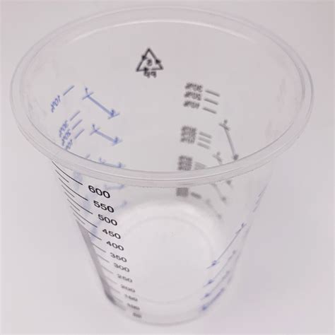 50個裝 600ml調漆杯 透明 塑料 一次性 塑料 刻度杯 量杯 Zz0124 屯團百貨 Tuenmall