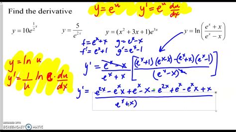 7 2 Differentiating Exponential Functions Part2 Youtube