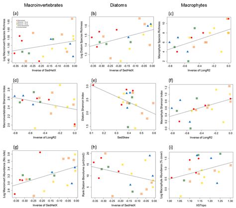 Linear Regressions Of The Most Important Geomorphic Complexity Metrics