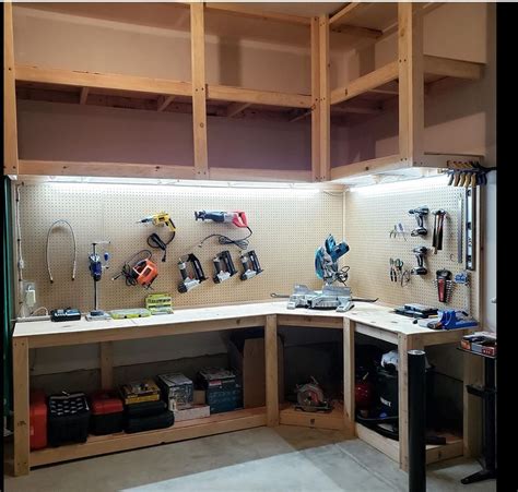 Garage Bench And Storage Solutions Garage Work Bench And Storage Ideas