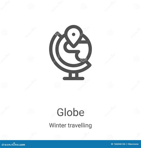 Globe Icon Vector From Winter Travelling Collection Thin Line Globe Outline Icon Vector