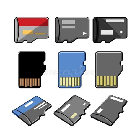 Microsd Card Set Cartoon Vector Illustration Stock Vector
