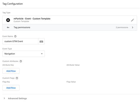 Gtm Interface For Custom Event Template