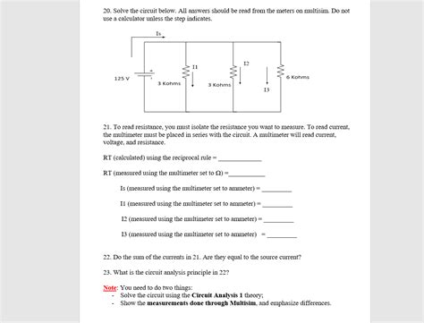 Solved Solve The Circuit Below All Answers Should Be Chegg