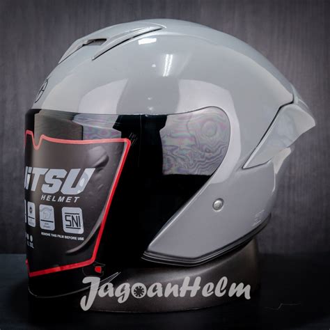 Jual Jitsu Helm Js1 Solid Gorilla Grey Half Face Shopee Indonesia
