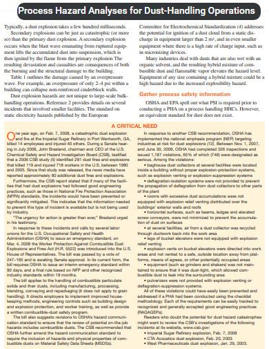Free 10 Process Hazard Analysis Samples In Pdf