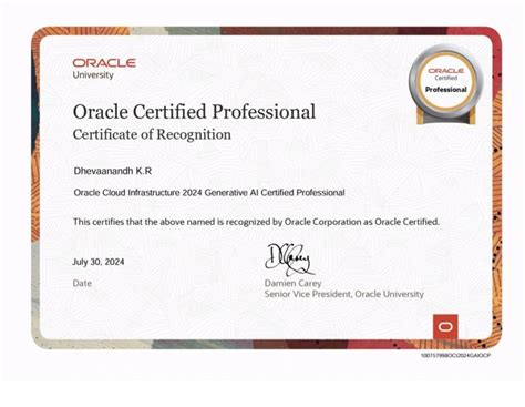 Oraclecloud Generativeai Certification Innovation Oraclecertified