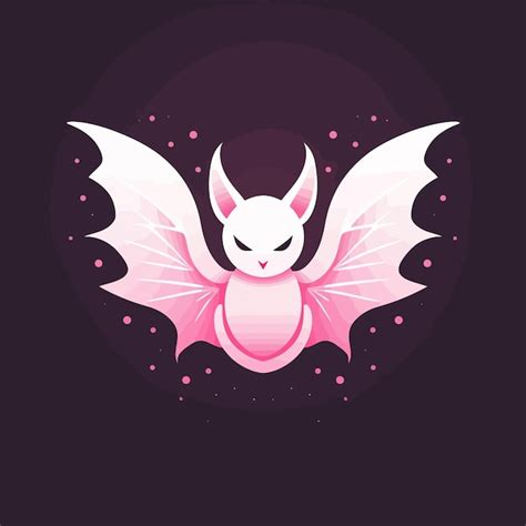 Premium Vector Pink Bat With White Wings On Black Background