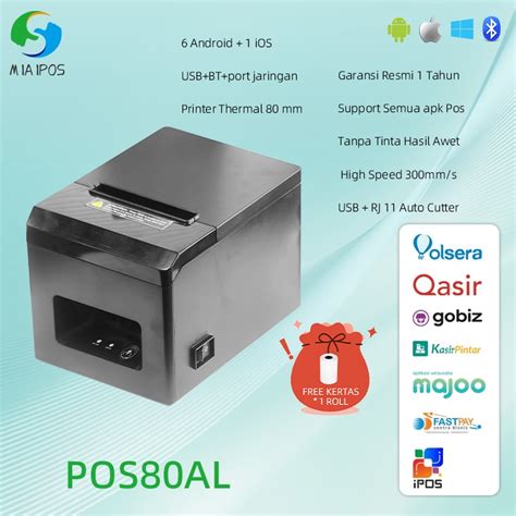 Jual Auto Cutter Printer Thermal 80mm Bluetoothusbrj11lan Printer